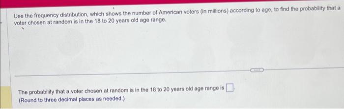 Solved Use the frequency distribution, which shows the | Chegg.com