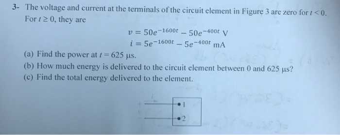 Solved 3- The voltage and current at the terminals of the | Chegg.com