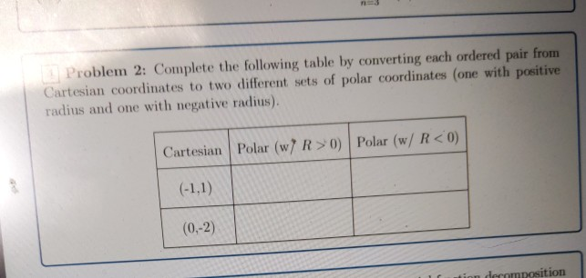 Solved Problem 2: Complete the following table by converting | Chegg.com