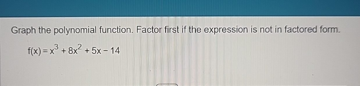 Solved Graph the polynomial function. Factor first if the | Chegg.com