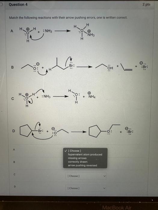 Solved For each reaction determine which compound, A or B, | Chegg.com