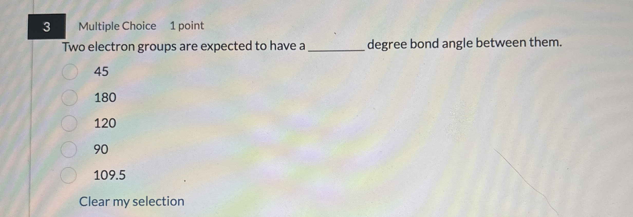 Solved 3Multiple Choice1 ﻿pointTwo electron groups are | Chegg.com