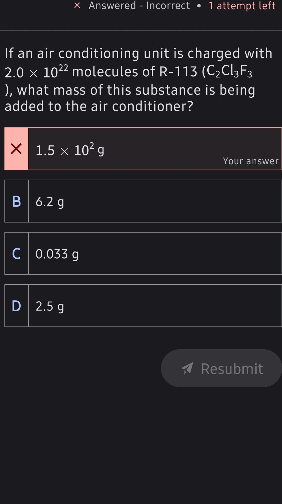 Solved If an air conditioning unit is charged with 2.0×1022 | Chegg.com