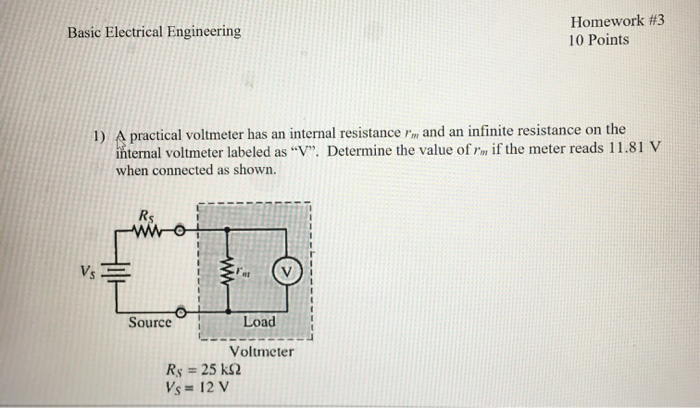 Solved Basic Electrical Engineering Homework #3 10 Points 1) | Chegg.com