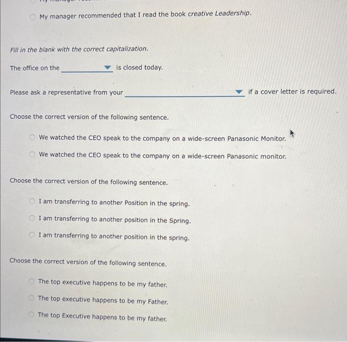 6. Grammar/Mechanics Checkup 12: Capitalization | Chegg.com