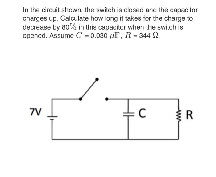 Solved In the circuit shown, the switch is closed and the | Chegg.com