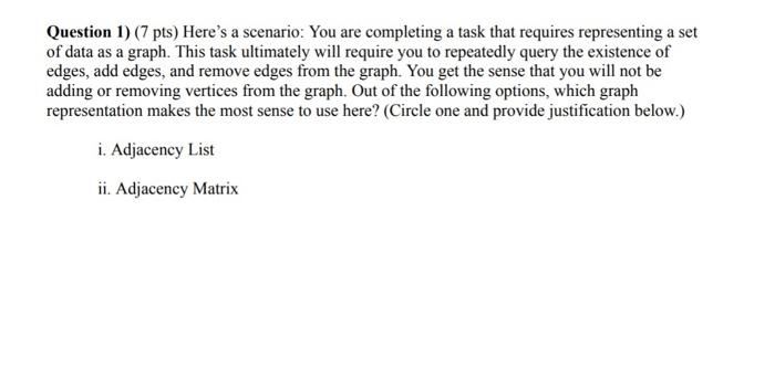 Solved Question 1) (7 pts) Here's a scenario: You are | Chegg.com