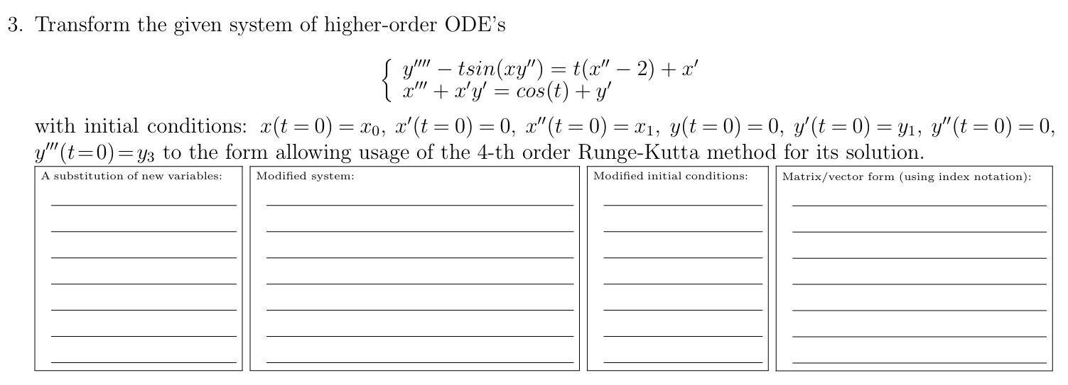 Transform the given system of higher-order | Chegg.com