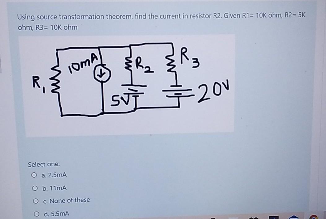 Solved Using source transformation theorem, find the current | Chegg.com