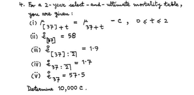 Solved 4. For a 2-year select - and - ultimate mortality | Chegg.com
