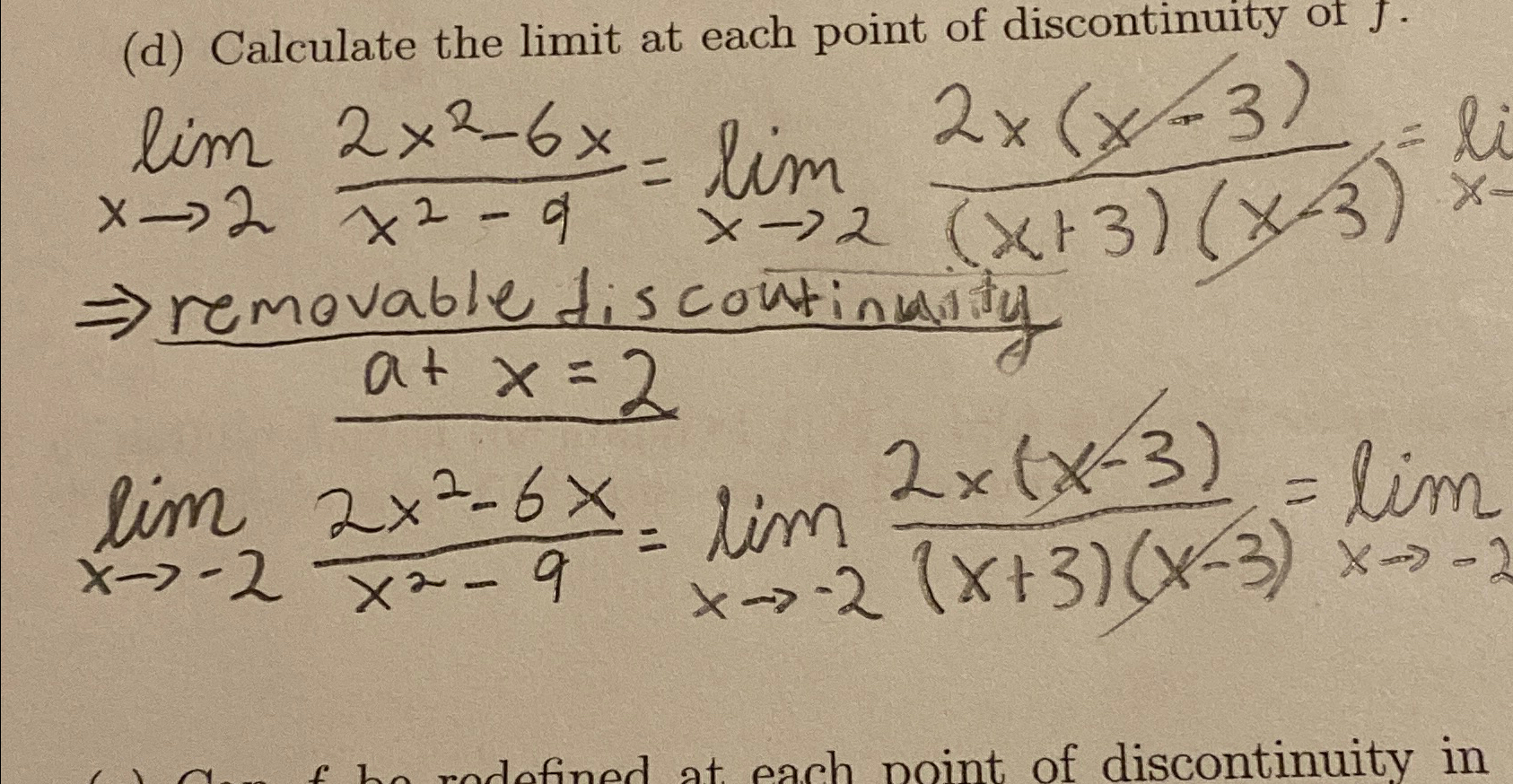 Solved (d) ﻿Calculate the limit at each point of | Chegg.com