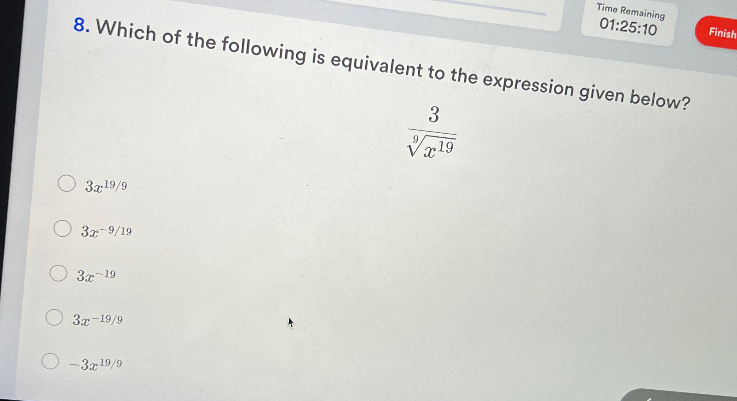 Solved Time Remaining01:25:108. ﻿Which of the following is | Chegg.com