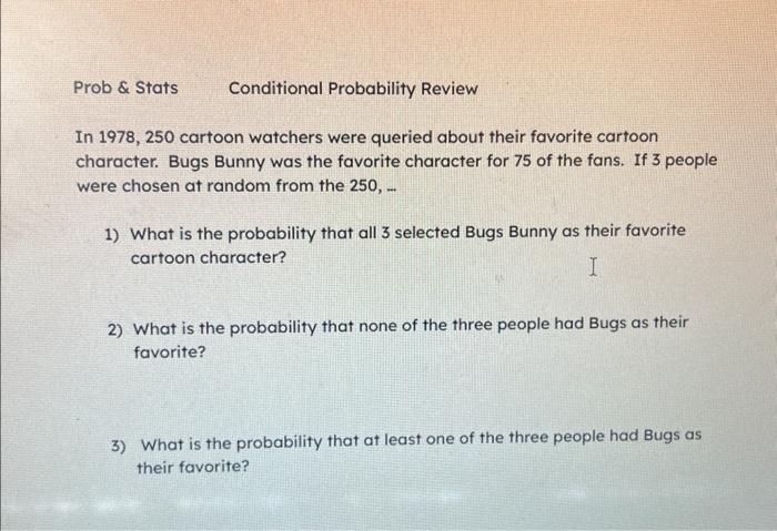 Solved Prob \& Stats Conditional Probability Review In 1978, | Chegg.com