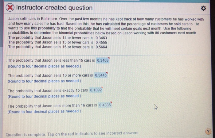 Solved Instructor-created question Jason sells cars in | Chegg.com