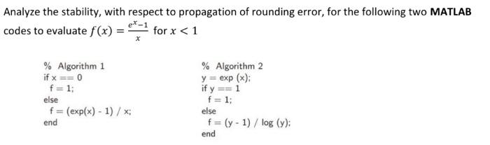 Solved Analyze the stability, with respect to propagation of | Chegg.com