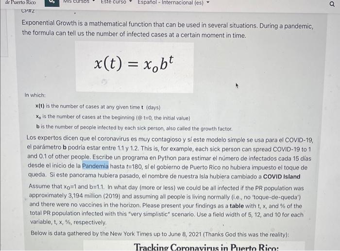 Solved Exponential Growth is a mathematical function that | Chegg.com