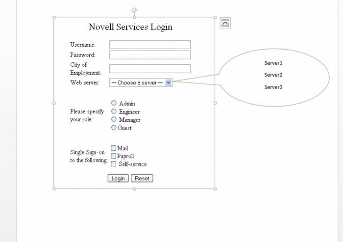 Solved Novell Services Login Username: Password City of | Chegg.com