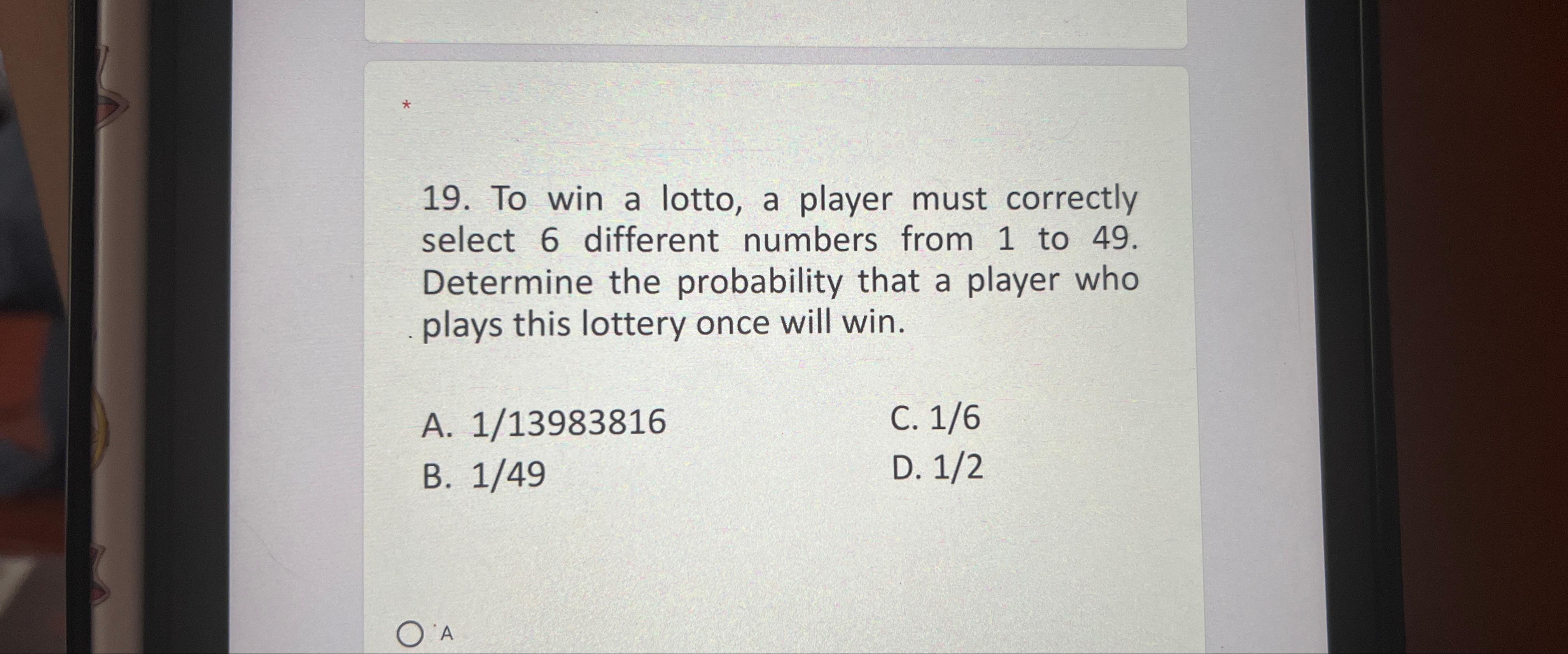 Solved To win a lotto, a player must correctly select 6 | Chegg.com
