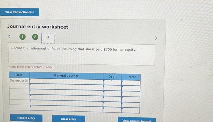 Solved Journal entry worksheet Record the retirement of | Chegg.com