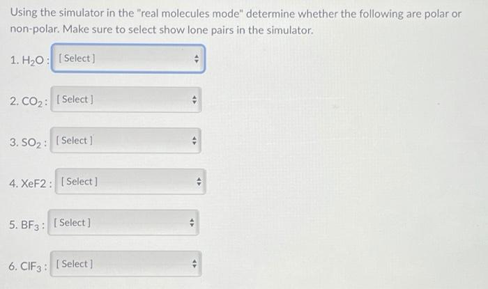 Solved Using the simulator in the "real molecules mode" | Chegg.com