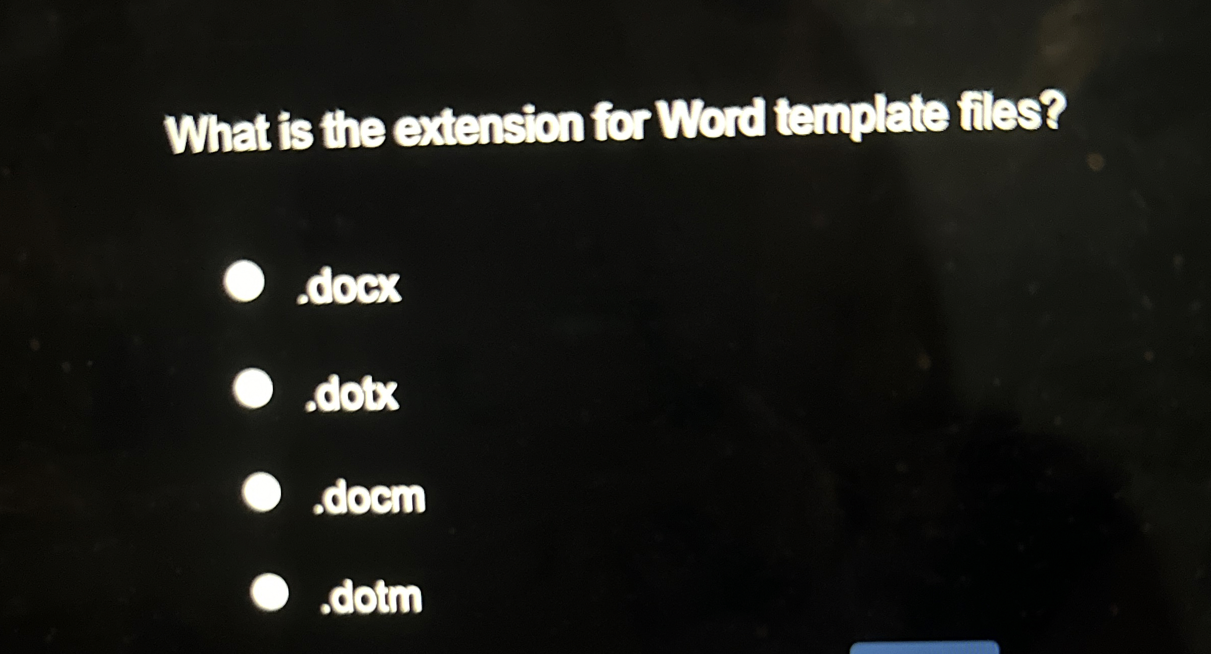 Solved What is the extension for Word template | Chegg.com