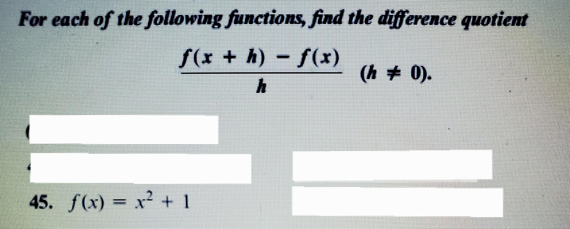 Solved For each of the following functions, find the | Chegg.com