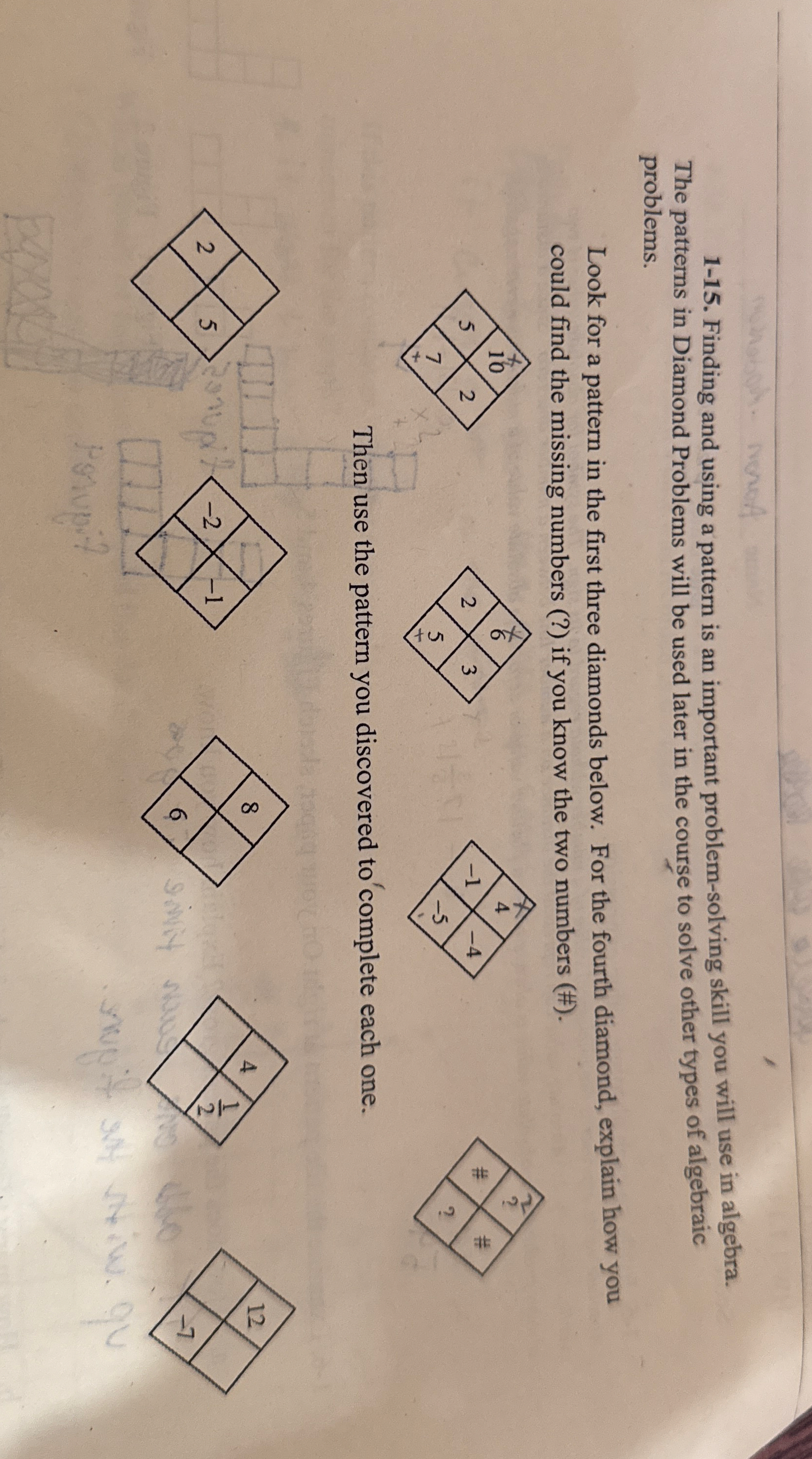 1-15. ﻿Finding and using a pattern is an important | Chegg.com