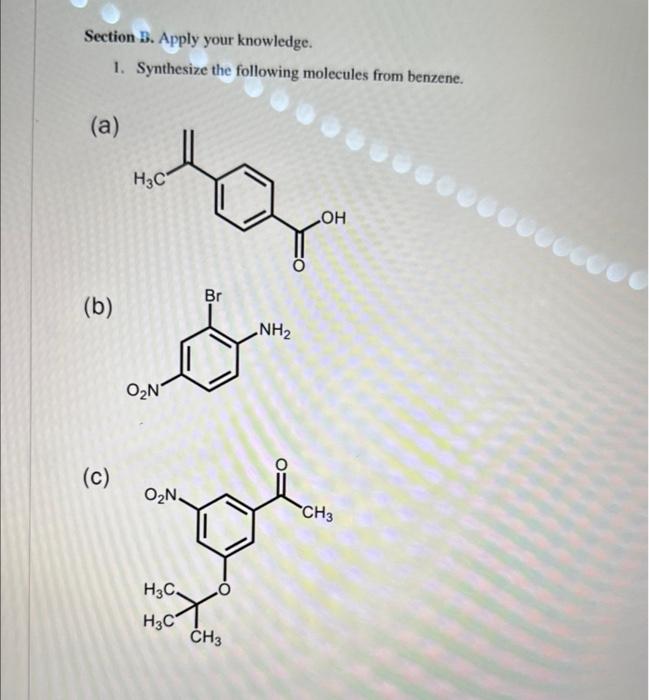 Solved Section D. Apply your knowledge. 1. Synthesize the | Chegg.com