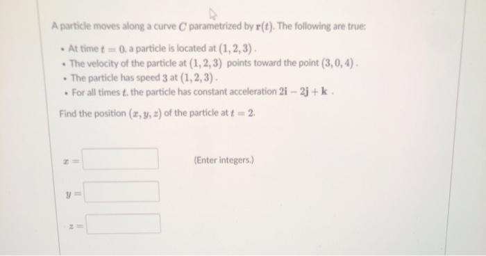 Solved A partide moves along a curve parametrized by r(t). | Chegg.com