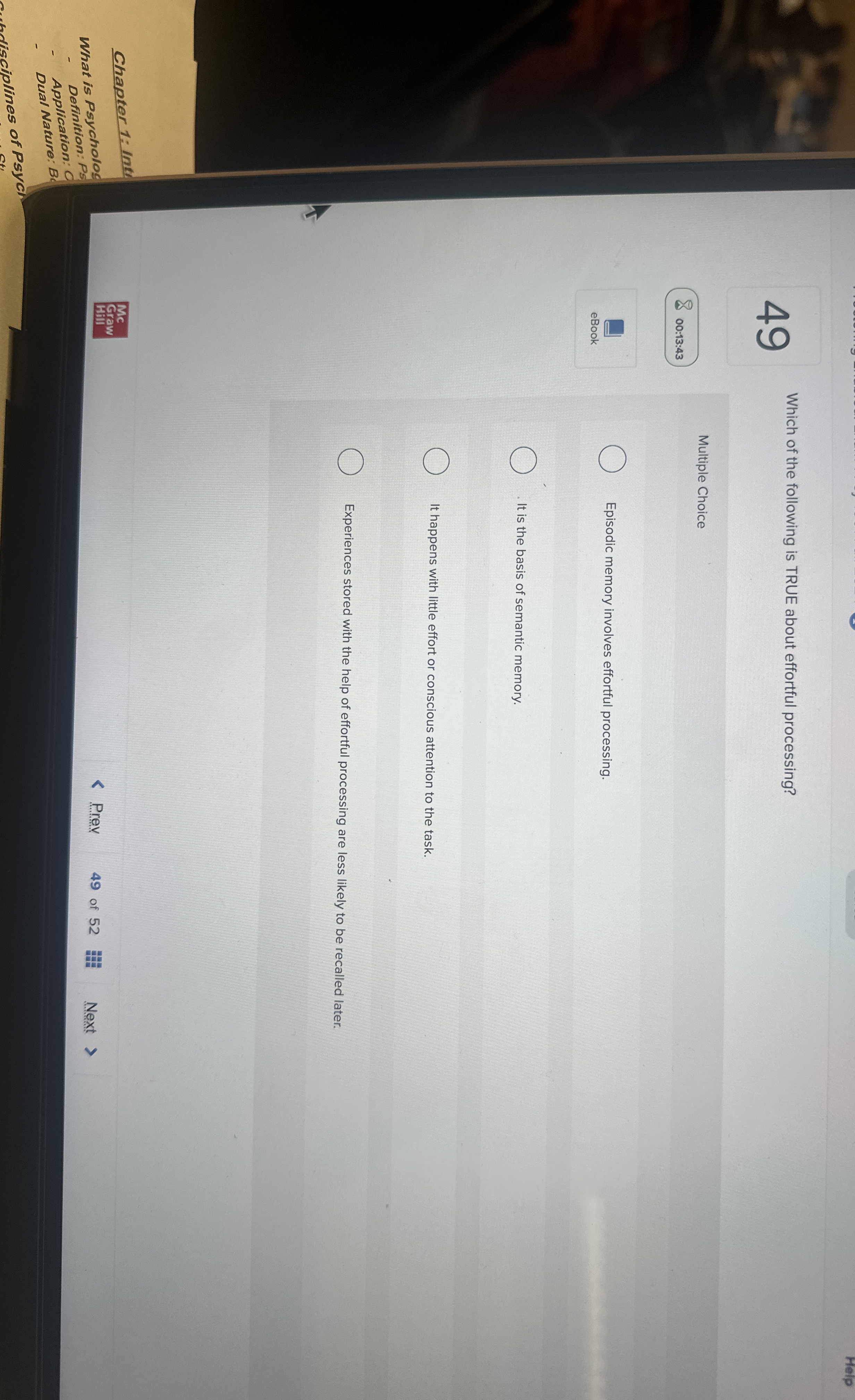 Solved Help49Which of the following is TRUE about effortful | Chegg.com