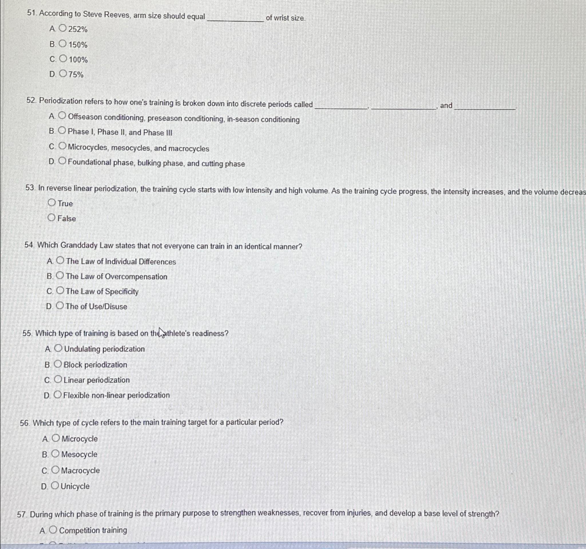 Solved According to Steve Reeves, arm size should equal of | Chegg.com