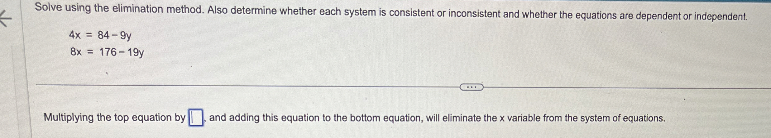 Solve using the elimination method. Also determine | Chegg.com