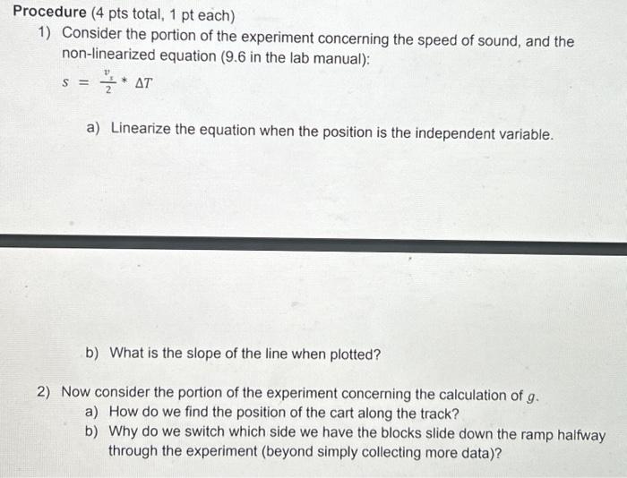 Solved Procedure (4 pts total, 1 pt each) 1) Consider the | Chegg.com