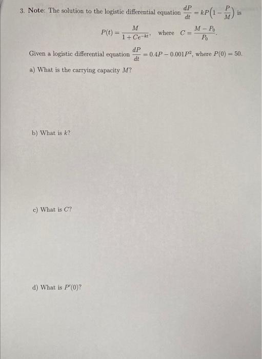 Solved 1 Solve The Differential Equation Dxdy xex y2 Chegg
