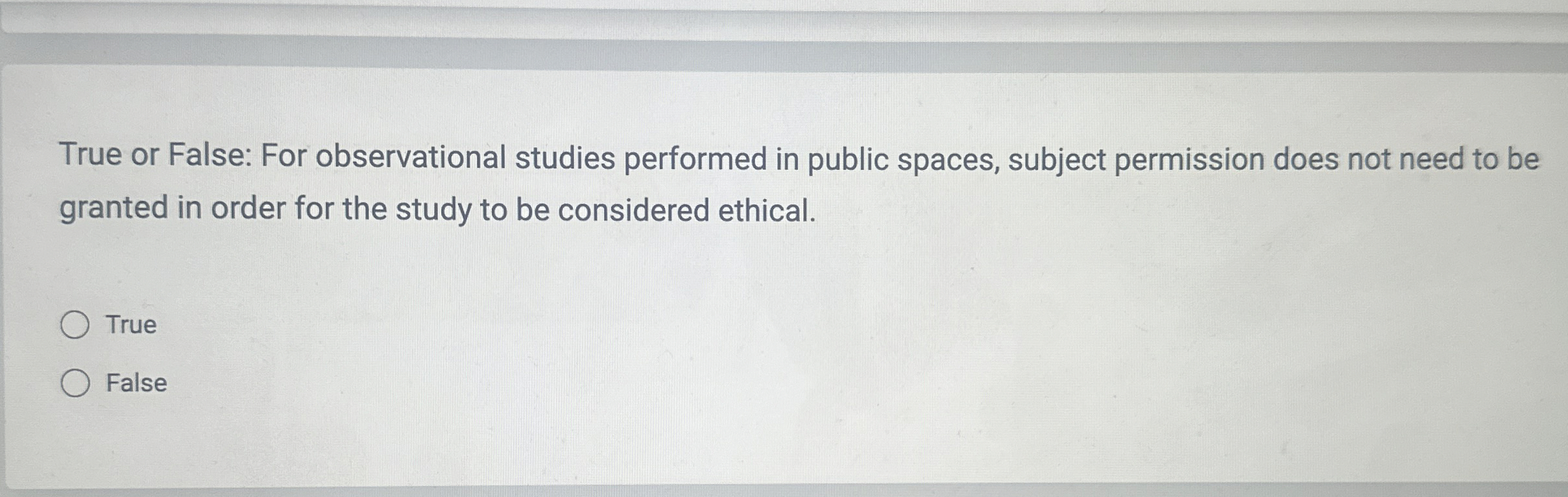 Solved True or False: For observational studies performed in | Chegg.com