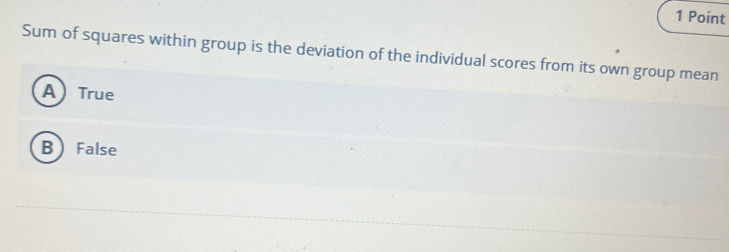 Solved 1 ﻿PointSum of squares within group is the deviation | Chegg.com