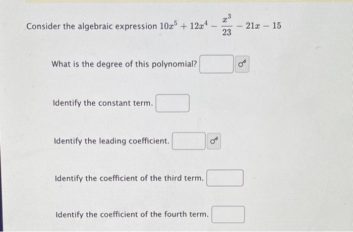 Solved Consider the algebraic expression | Chegg.com