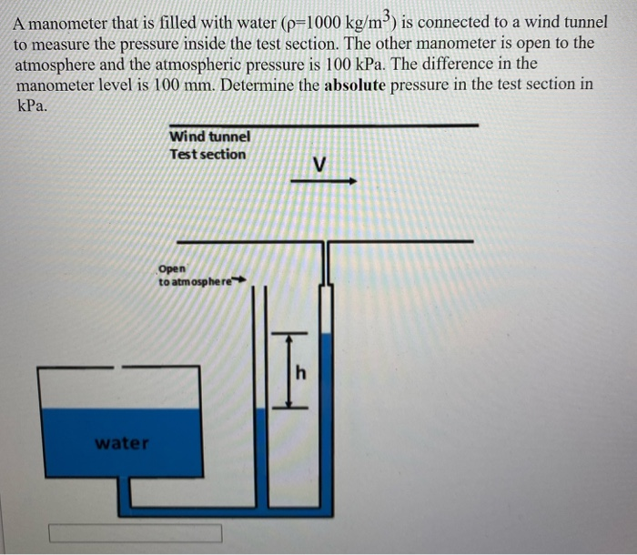 Solved A manometer that is filled with water (p=1000 kg/m) | Chegg.com