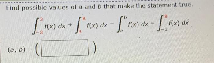 Solved Find possible values of a and b that make the | Chegg.com
