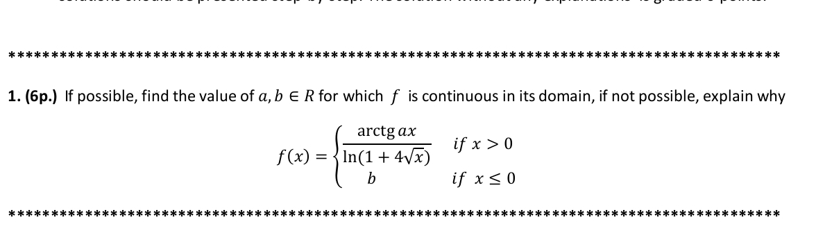 Solved (6p.) ﻿If possible, find the value of a,binR for | Chegg.com