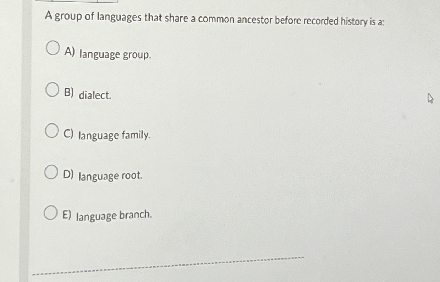 Solved A group of languages that share a common ancestor | Chegg.com