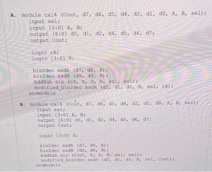 Solved The figure cal4:dev1 shows a 4-bit calculator that | Chegg.com