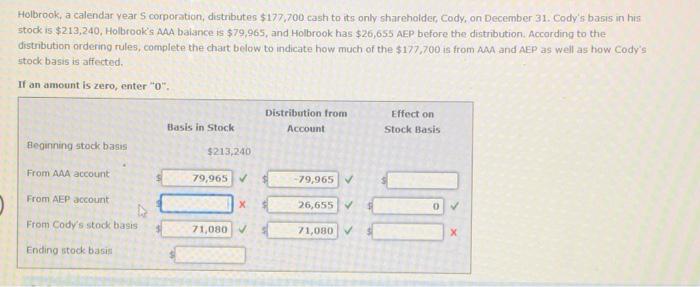 Solved Holbrook, a calendar years corporation, distributes | Chegg.com