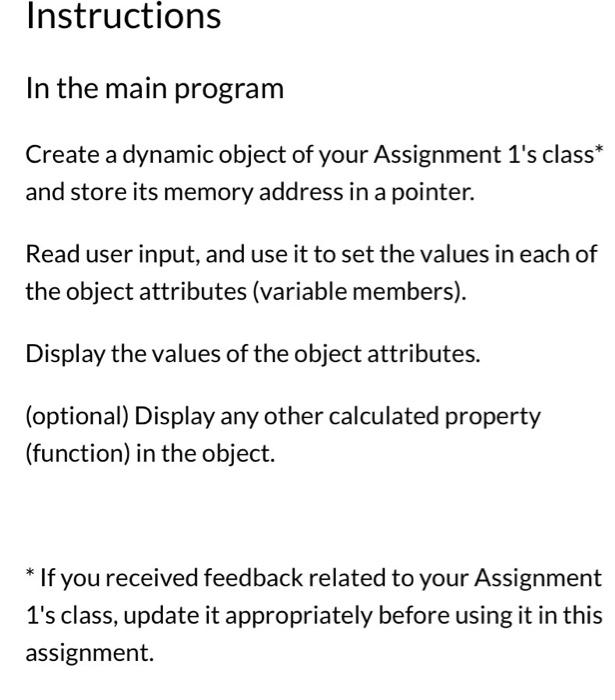 Solved please do it on C++I added my code from assignment 1, | Chegg.com