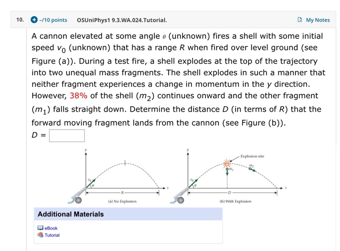 Solved 10. -/10 points OSUniPhys1 9.3.WA.024.Tutorial. My | Chegg.com