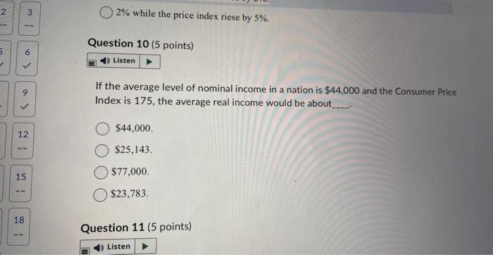 Solved If the average level of nominal income in a nation is | Chegg.com