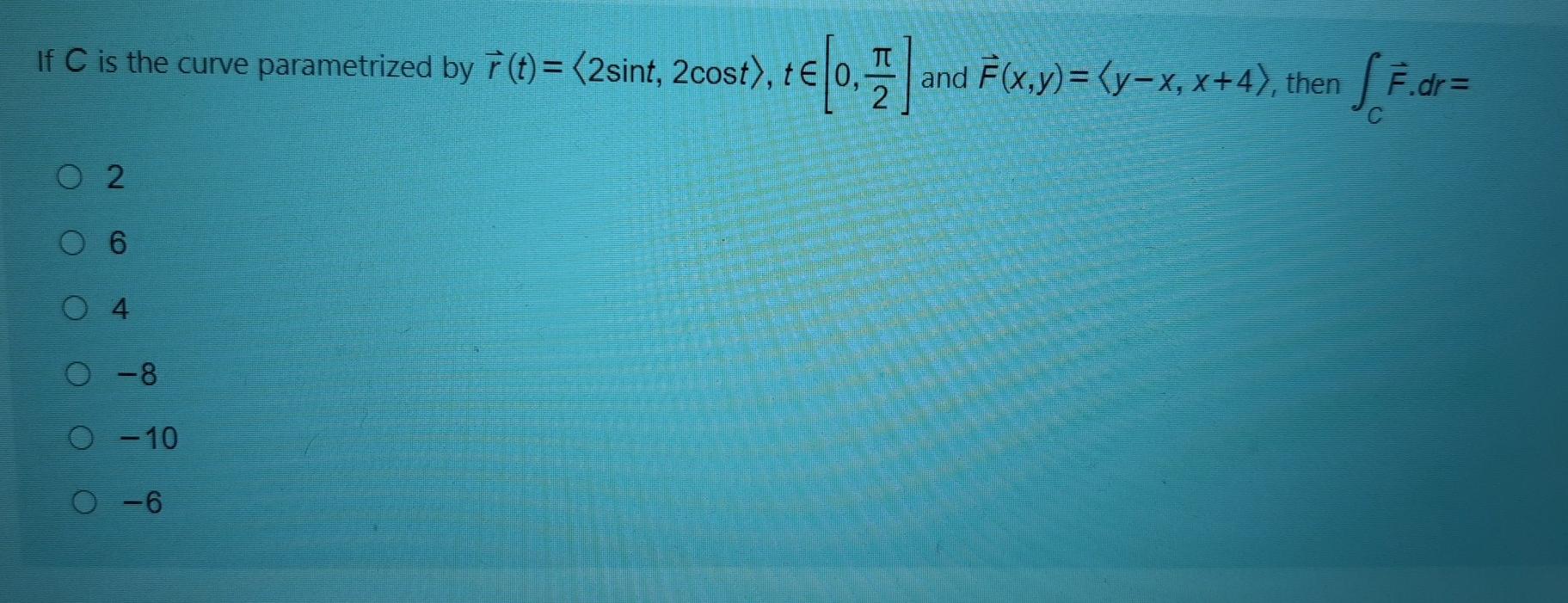 Solved If C is the curve parametrized by F () = {2sint, | Chegg.com