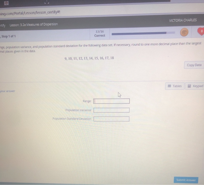 Solved ing.com/Portal/Lesson/lesson certify#! VICTORIA | Chegg.com