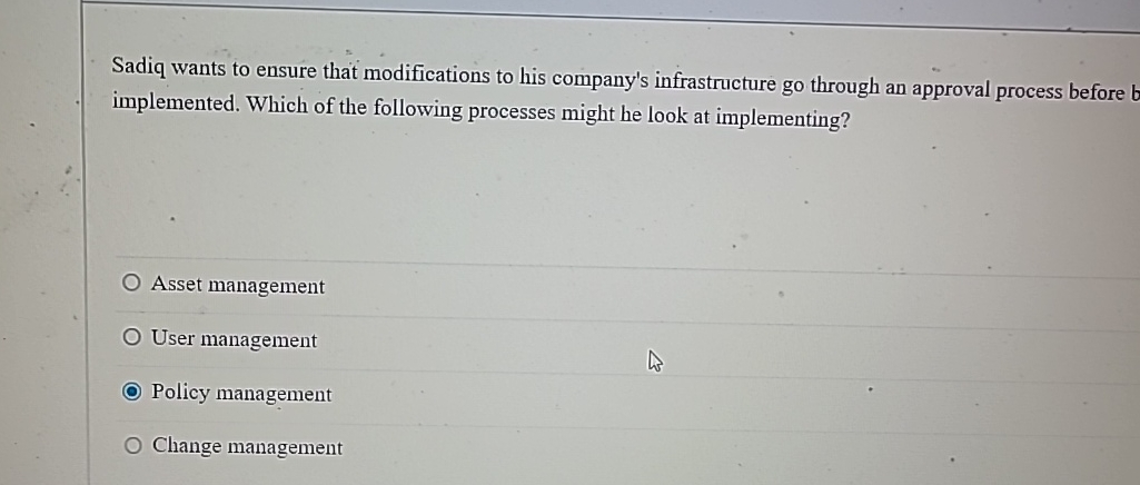 Solved Sadiq wants to ensure that modifications to his | Chegg.com