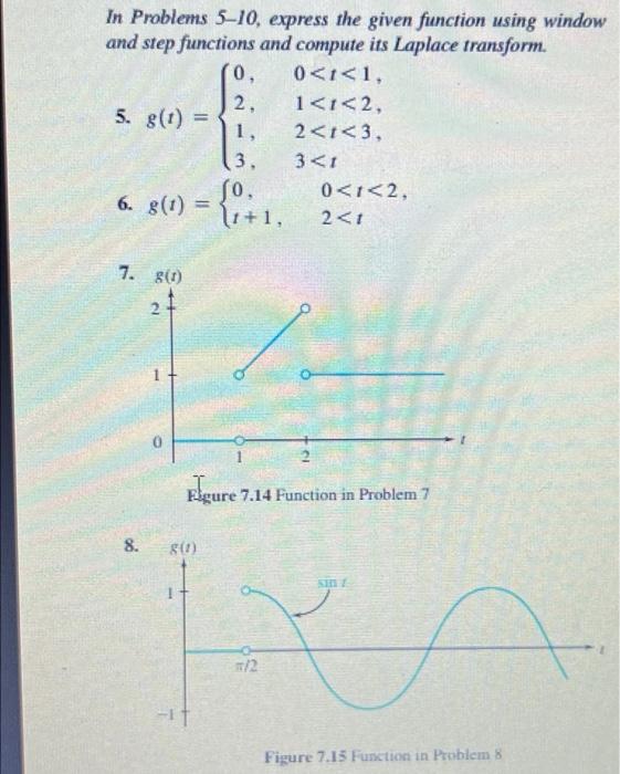 Solved In Problems 5 10 Express The Given Function Using 
